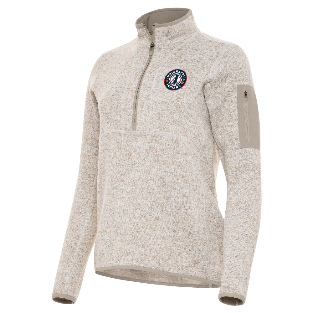 Indianapolis Indians Women's Oatmeal Primary Logo Fortune 1/2 Zip Jack ...