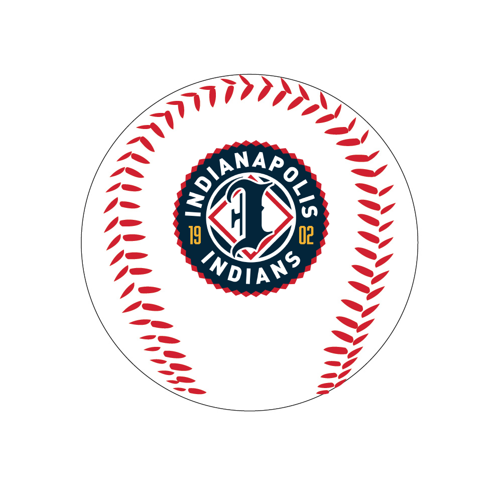 Indianapolis Indians White Primary Logo Baseball – Indianapolis Indians ...