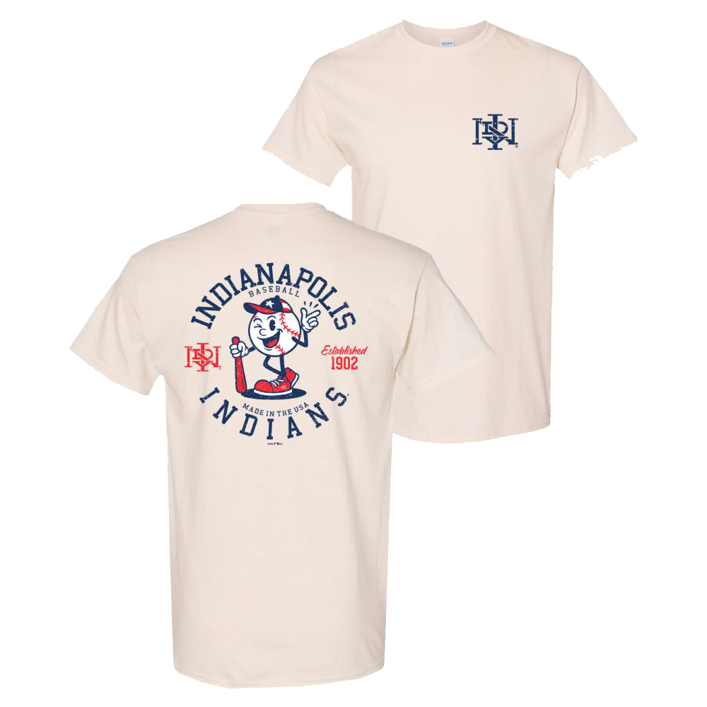 Indianapolis Indians Adult All-American Ball Ringspun Cotton Tee ...
