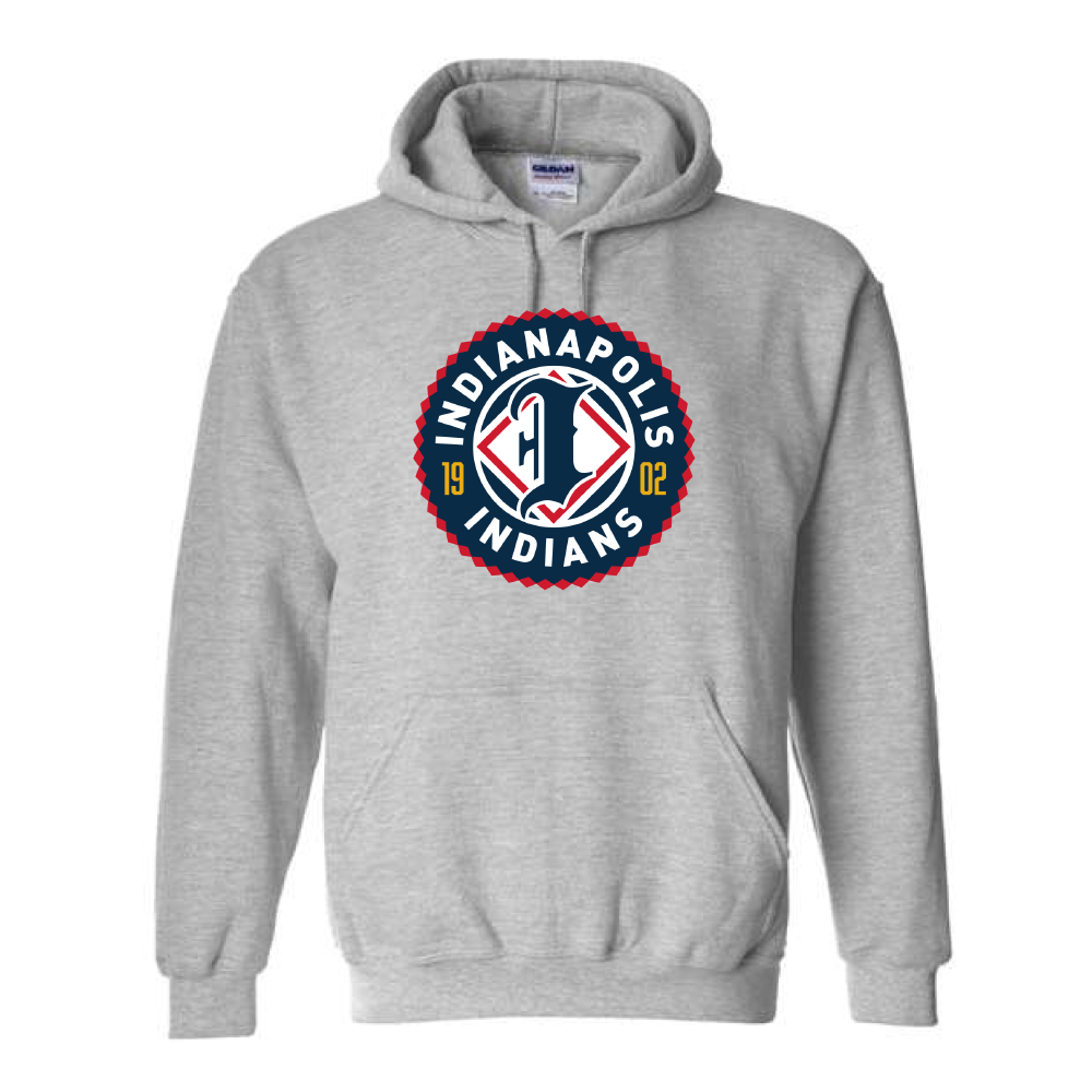 Indianapolis Indians Adult Grey Primary Logo Hoodie – Indianapolis ...