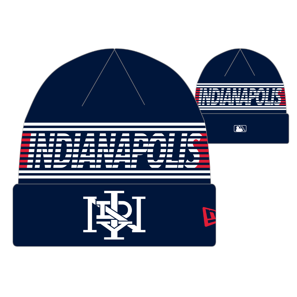 Indianapolis Indians Adult New Era Navy Performance On-Field Beanie Kn ...
