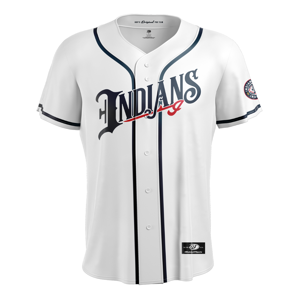 Indianapolis Indians Adult Customizable Home White Replica Jersey ...