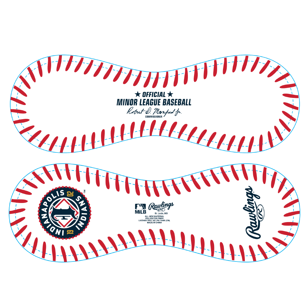 Indianapolis Indians 8" Rawlings White Logo Big Boy Softee Baseball ...