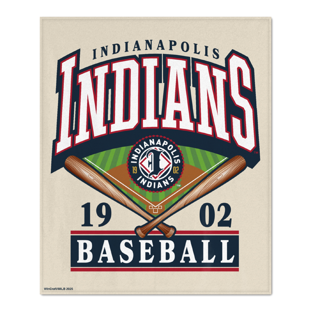 Indianapolis Indians WinCraft Ultra Plush 50" x 60" Cream Throw Blanke ...