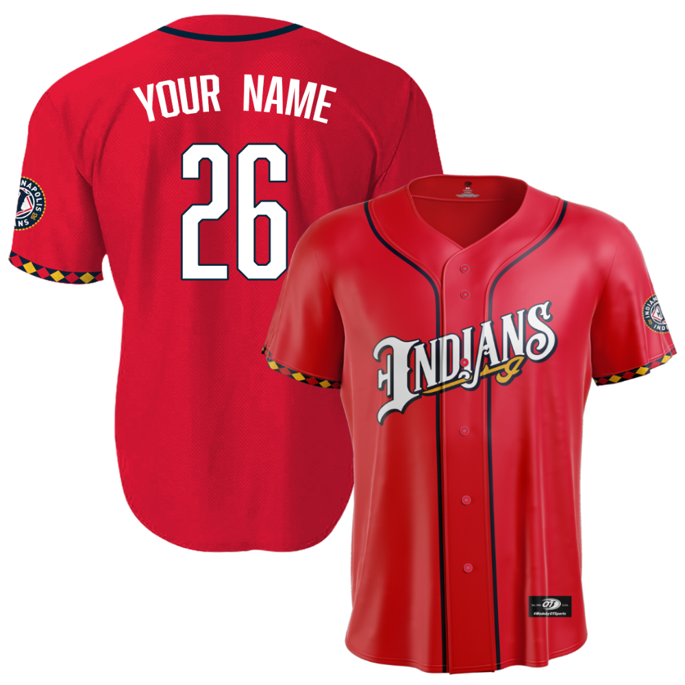Indianapolis Indians Adult Customizable Red Alternate Replica Jersey ...