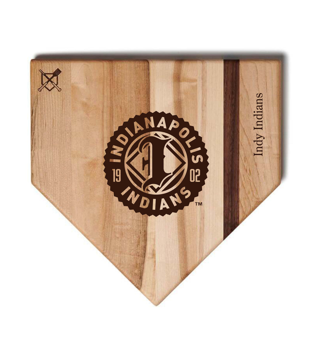 Indianapolis Indians Baseball BBQ 12"x12" Home Plate Cutting Board ...